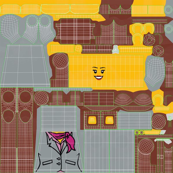 modelo 3d Lego mujer azafata - TurboSquid 1346243