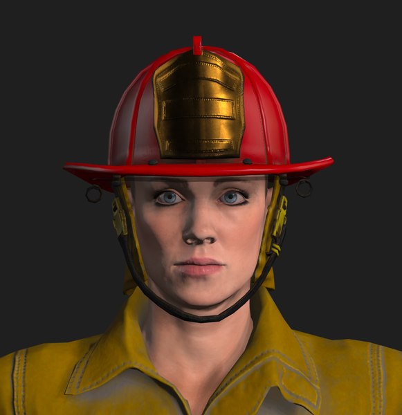 Firefighter female fighter 3D model - TurboSquid 1662712