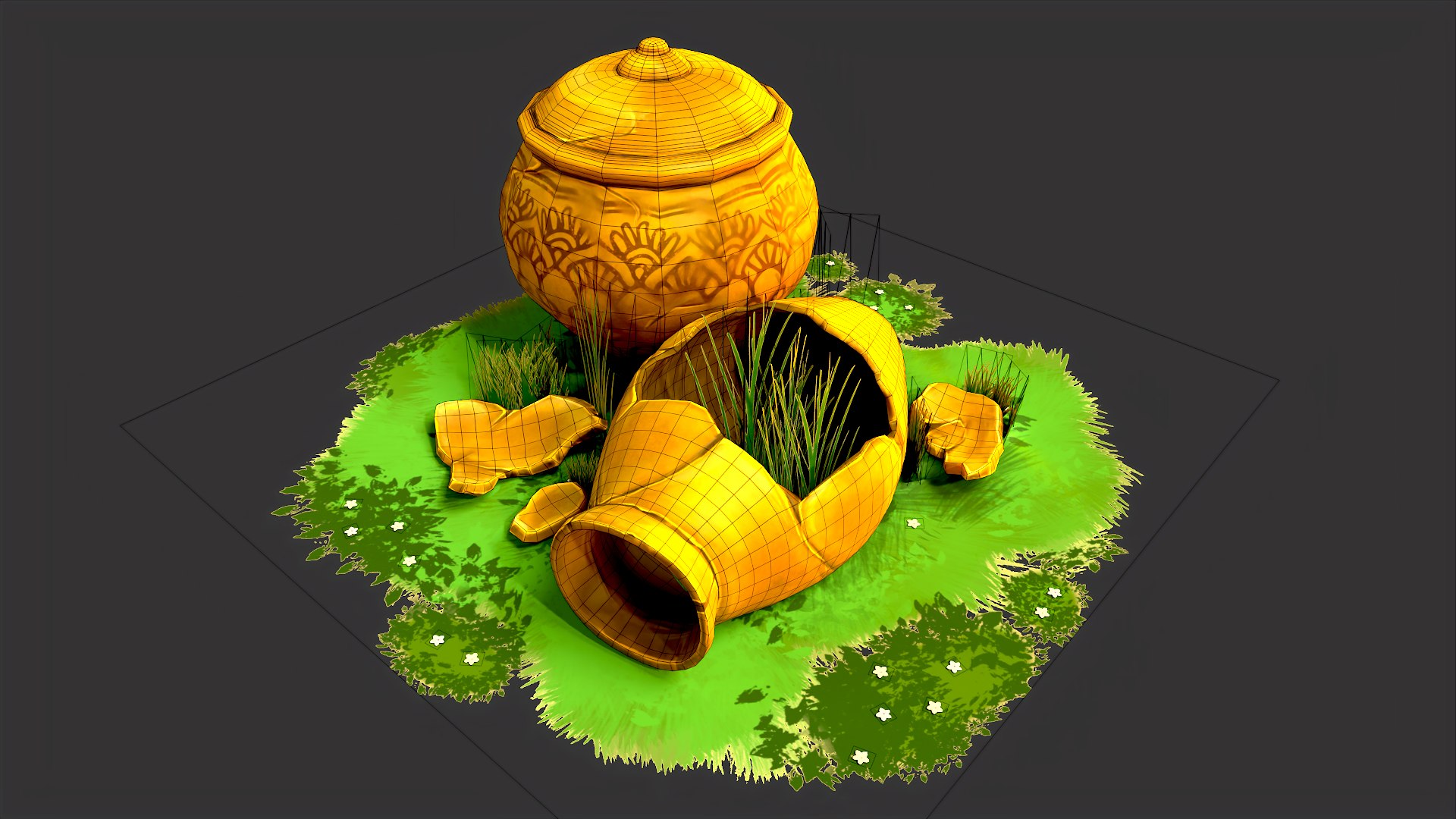 Stylized Digital Handpainted Jug Prop Game-ready Low-poly 3D ...