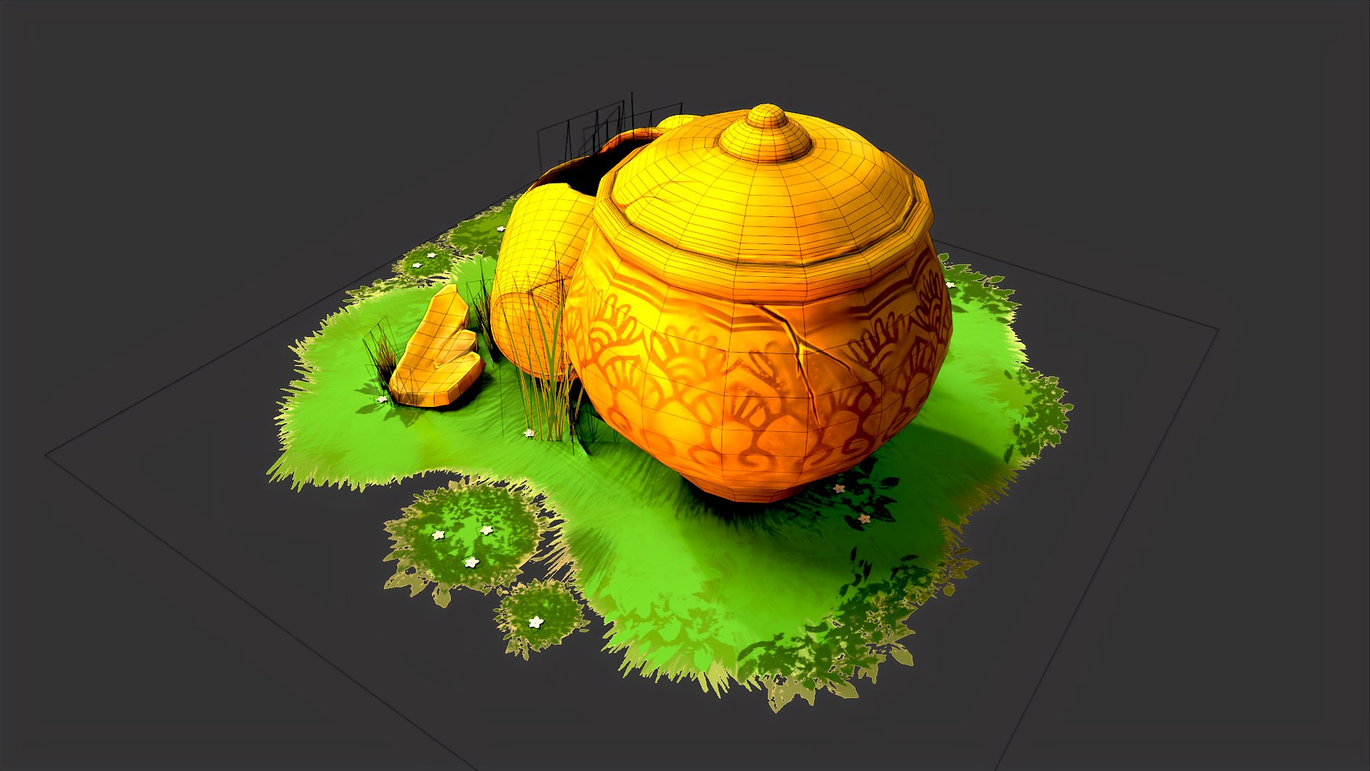 Stylized Digital Handpainted Jug Prop Game-ready Low-poly 3D ...
