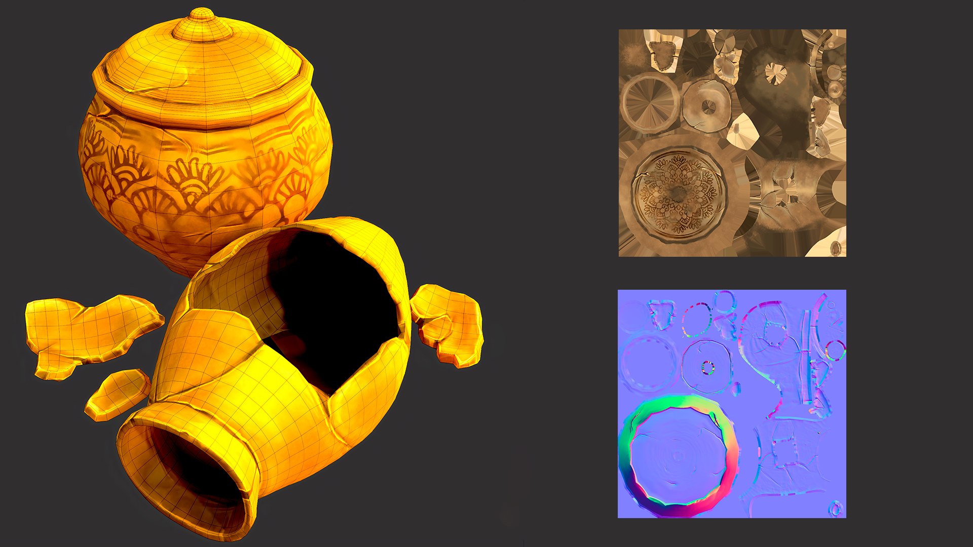 Stylized Digital Handpainted Jug Prop Game-ready Low-poly 3D ...