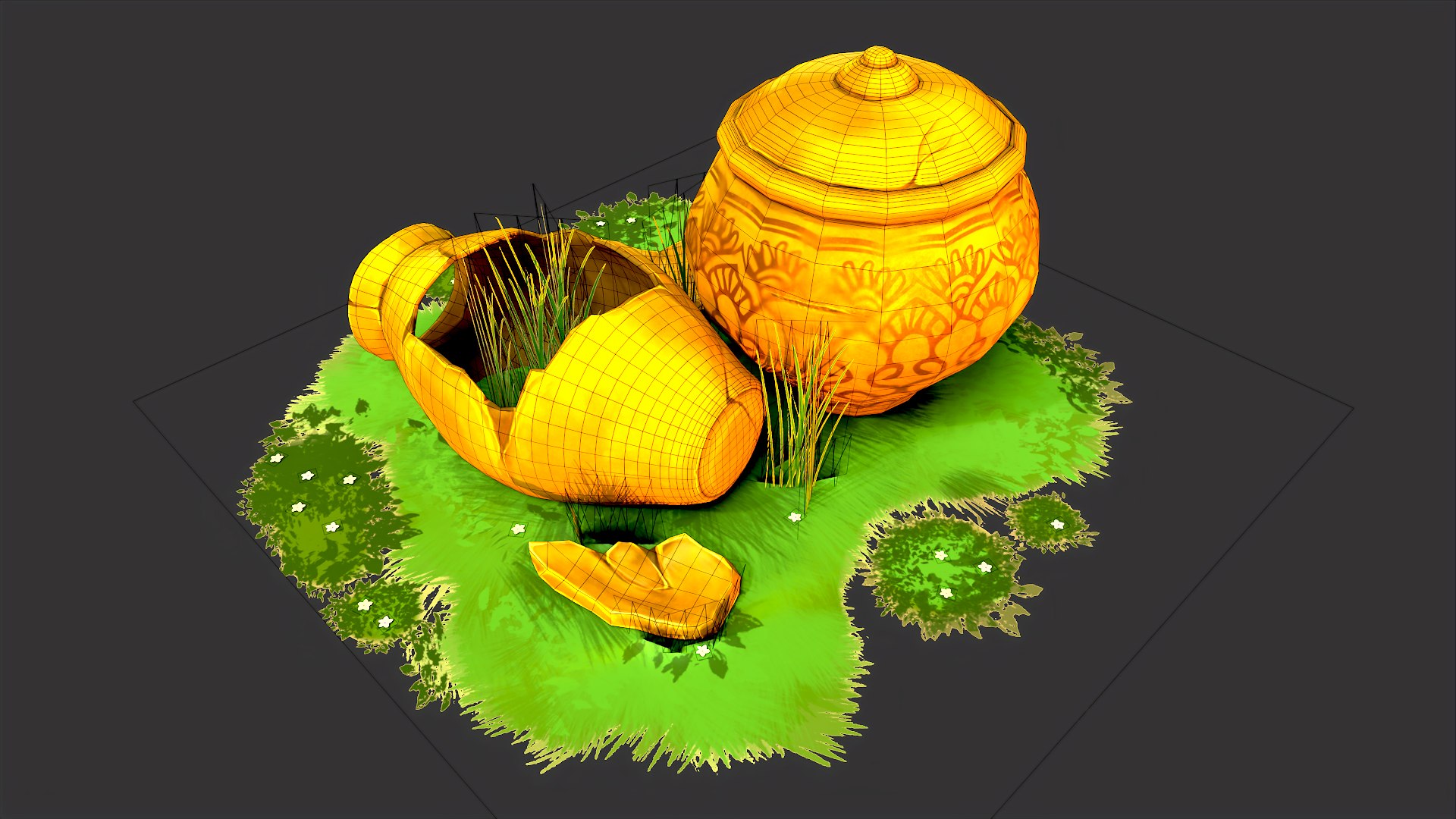 Stylized Digital Handpainted Jug Prop Game-ready Low-poly 3D ...