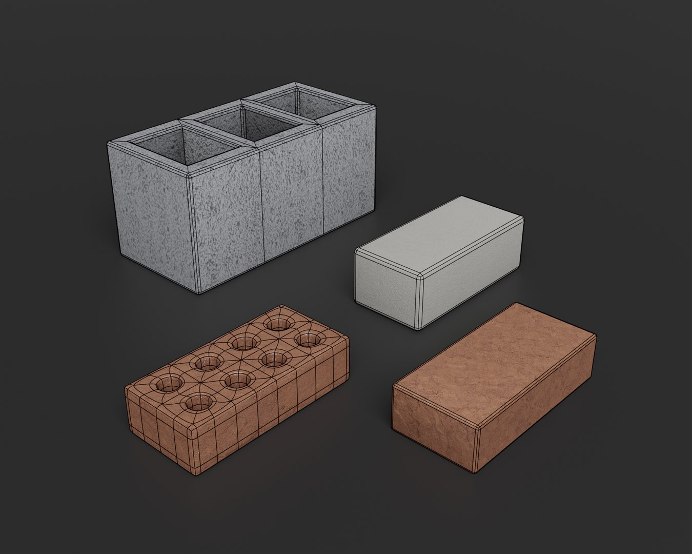 Free Brick Modular Kit Lowpoly Model - TurboSquid 1875145