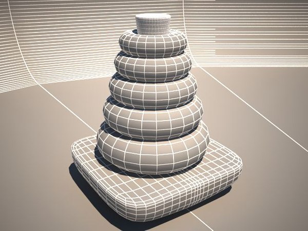 toy tower hanoi 3d model