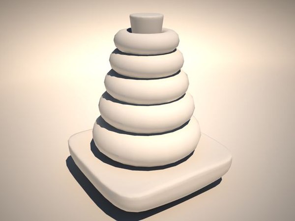 toy tower hanoi 3d model