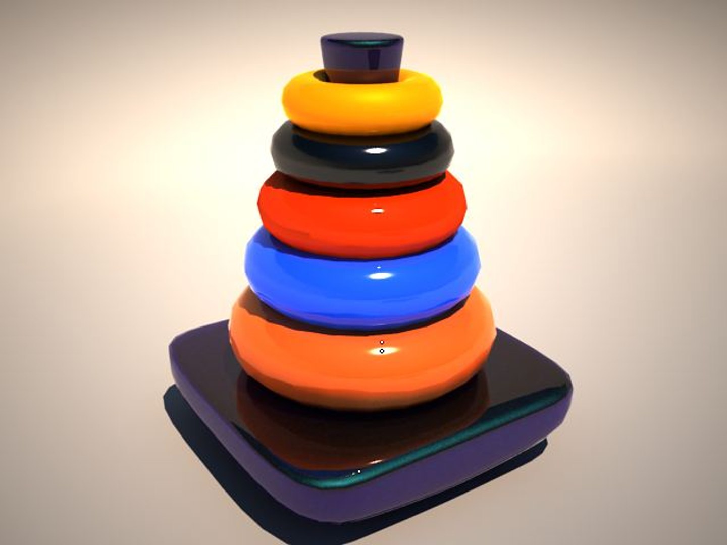 toy tower hanoi 3d model