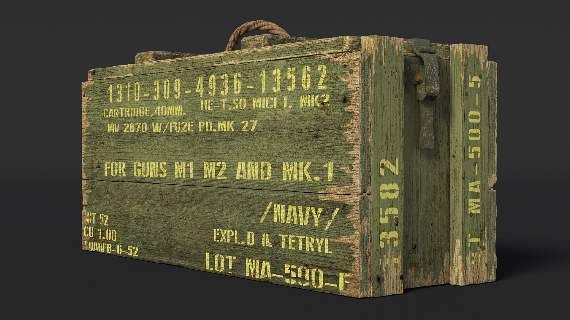 3D Vintage Military Ammo Box Model - TurboSquid 2214666