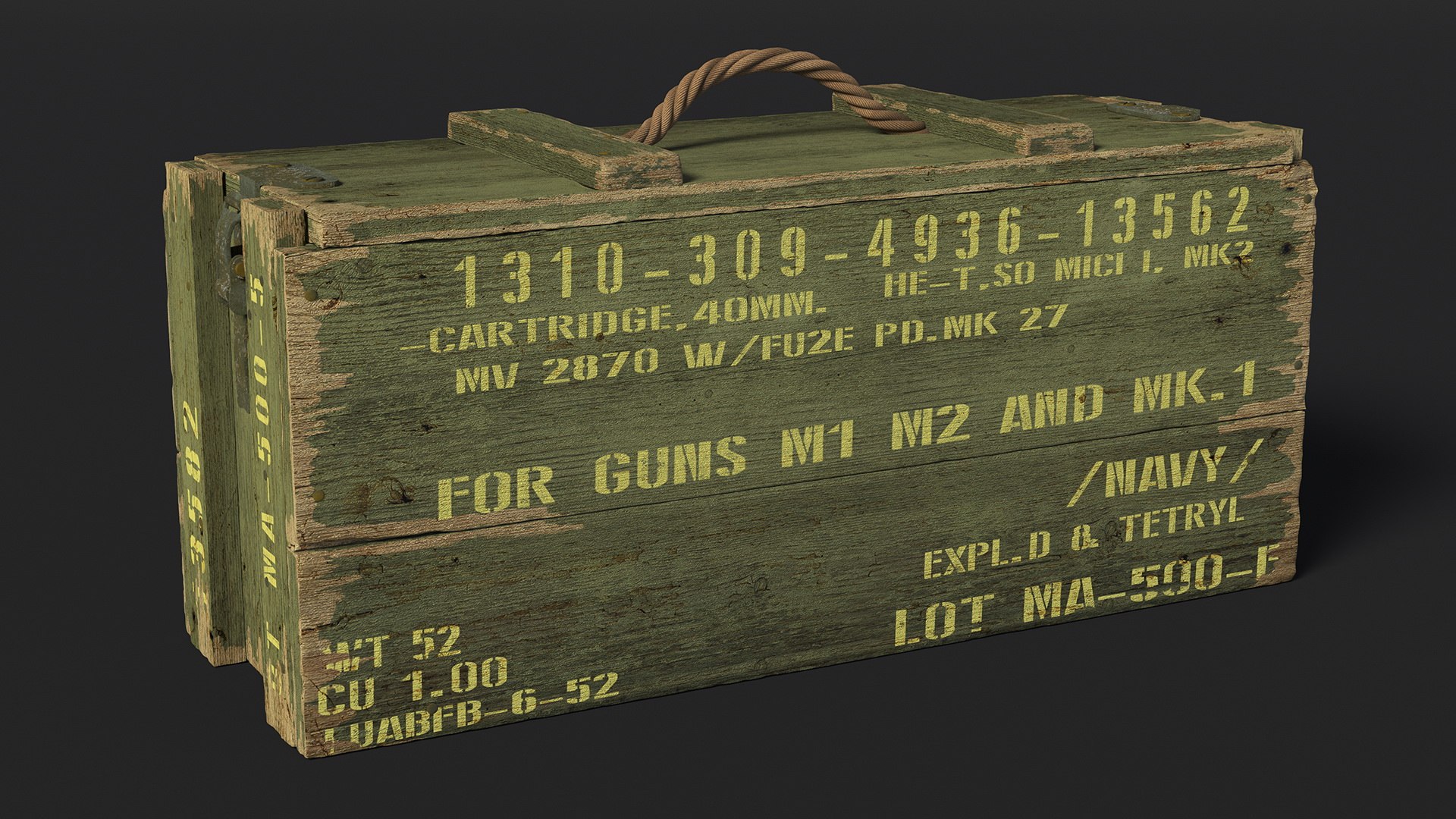 3D Vintage Military Ammo Box Model - TurboSquid 2214666