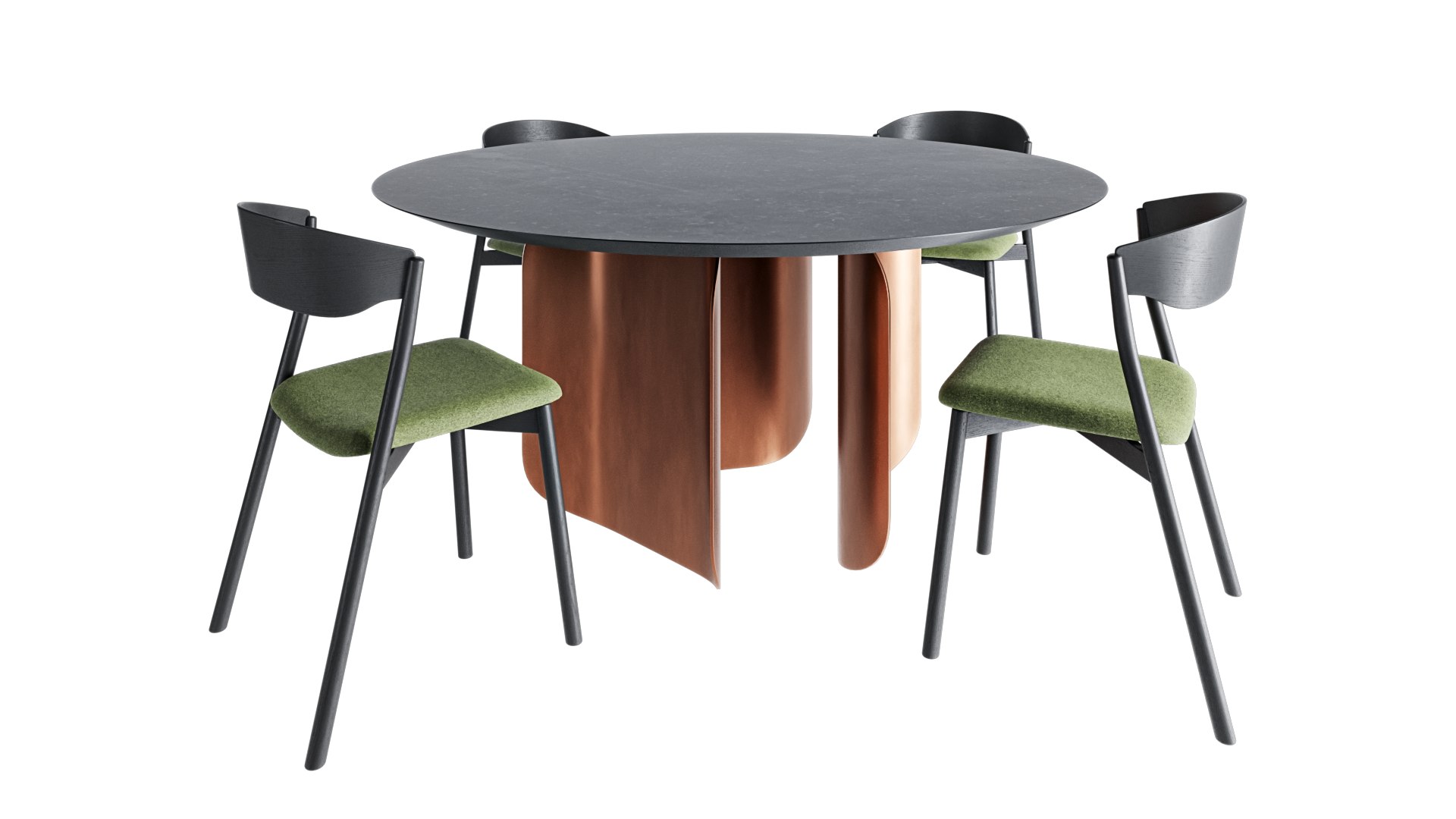 Miniforms Barry Table And Tube Dining Chair 3D Model - TurboSquid 2157722