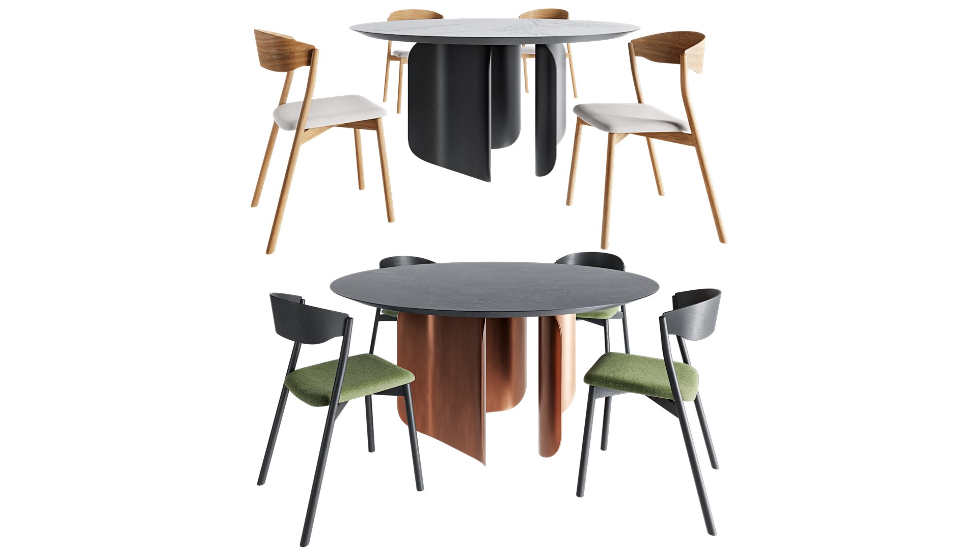 Miniforms Barry Table And Tube Dining Chair 3D Model - TurboSquid 2157722