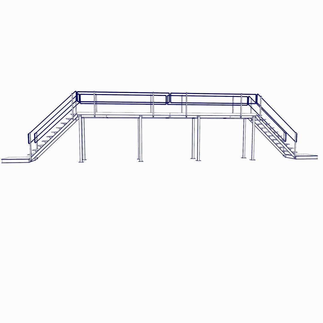 Industrial Catwalk Walkway Stairs 3D Model - TurboSquid 2412108