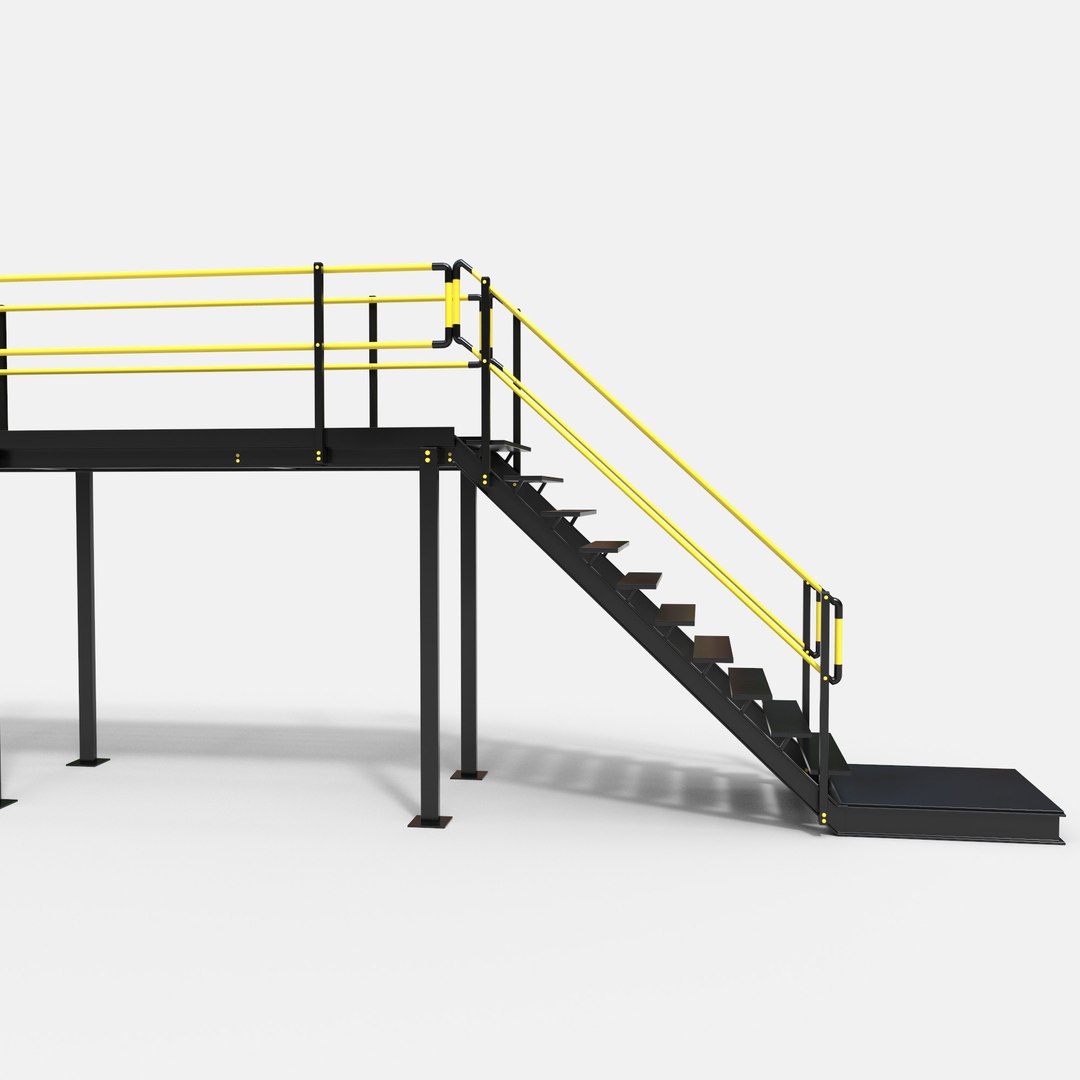 Industrial Catwalk Walkway Stairs 3D Model - TurboSquid 2412108