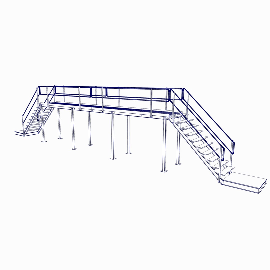 Industrial Catwalk Walkway Stairs 3D Model - TurboSquid 2412108