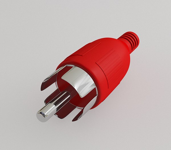 3d rca connector modelled model