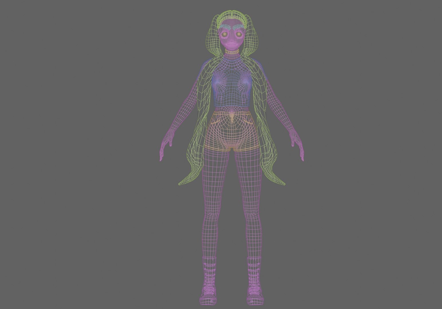 3D Basic Anime Girl V27846 - TurboSquid 2270362