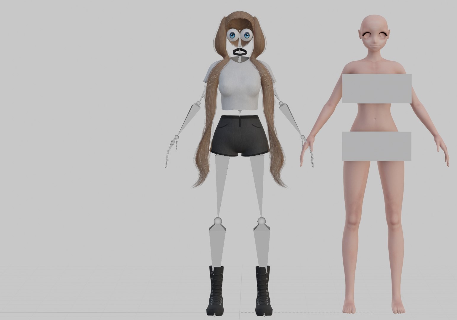 3D Basic Anime Girl V27846 - TurboSquid 2270362