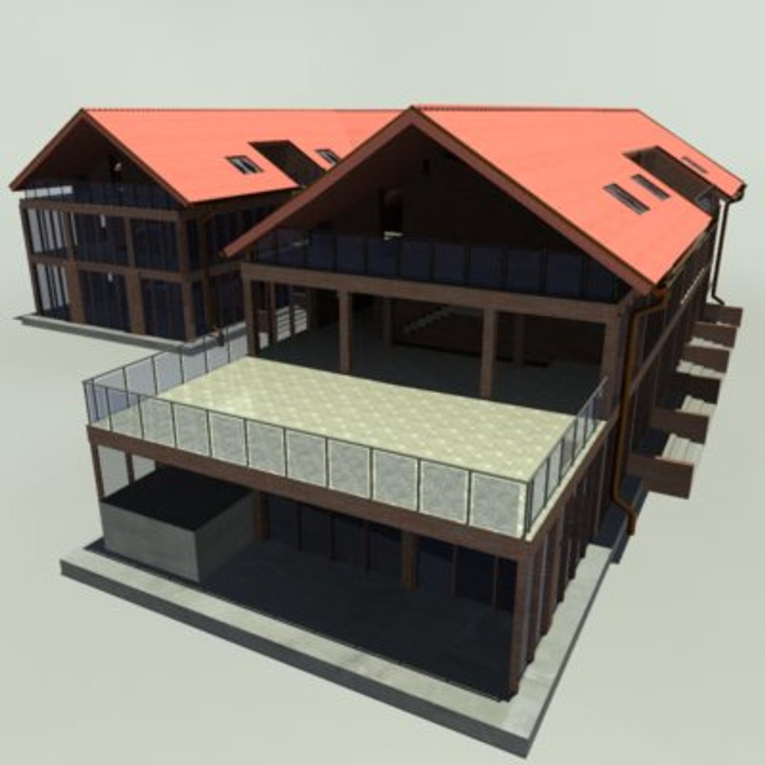big hotel building 3d model