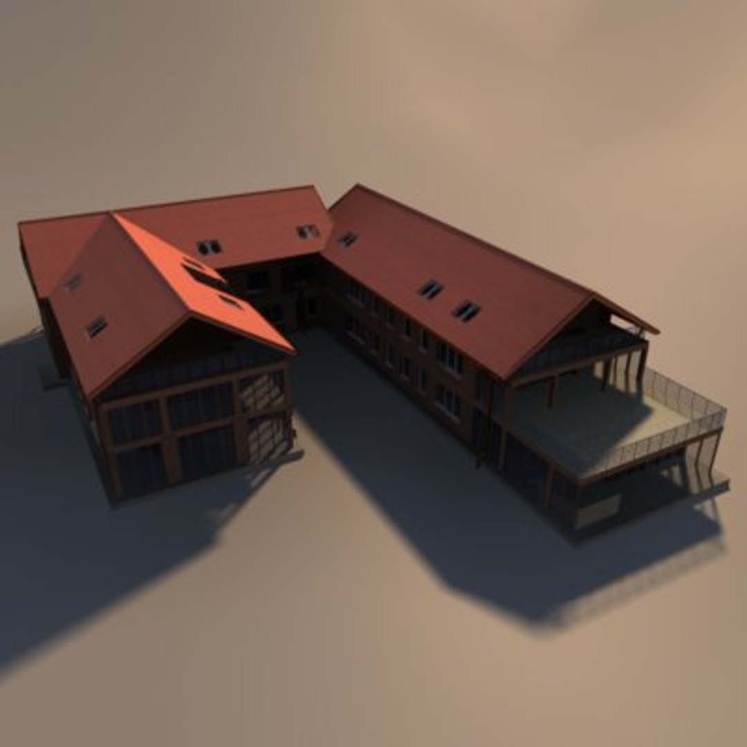 big hotel building 3d model