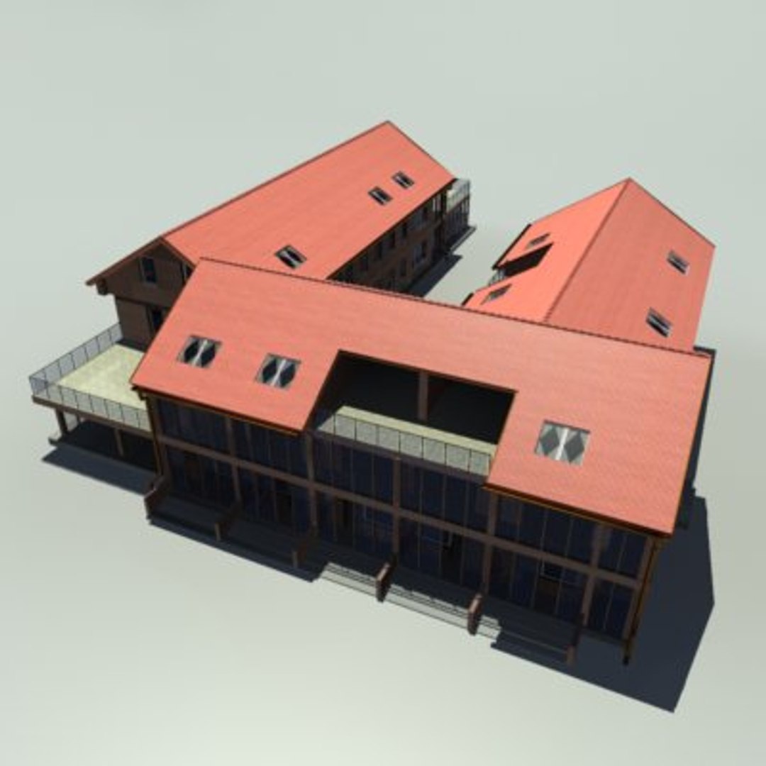 big hotel building 3d model