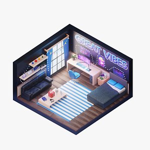 3D Model MINI STYLIZED OFFICE ROOM - TurboSquid 1961763