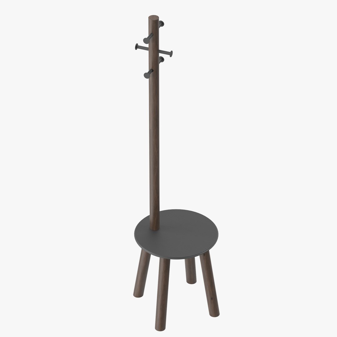3D Model Pillar Stool And Coat Rack - TurboSquid 1986268