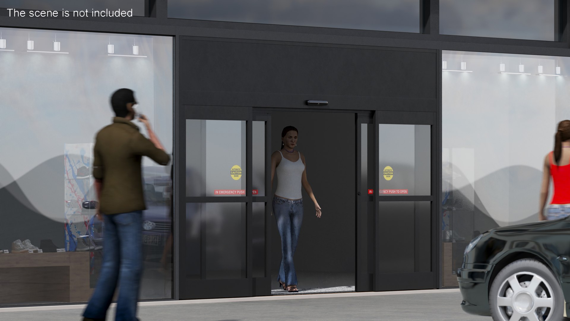 3D Automatic Retail Sliding Door System - TurboSquid 2041085