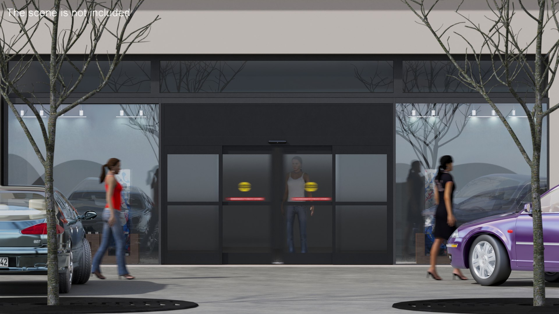 3D Automatic Retail Sliding Door System - TurboSquid 2041085