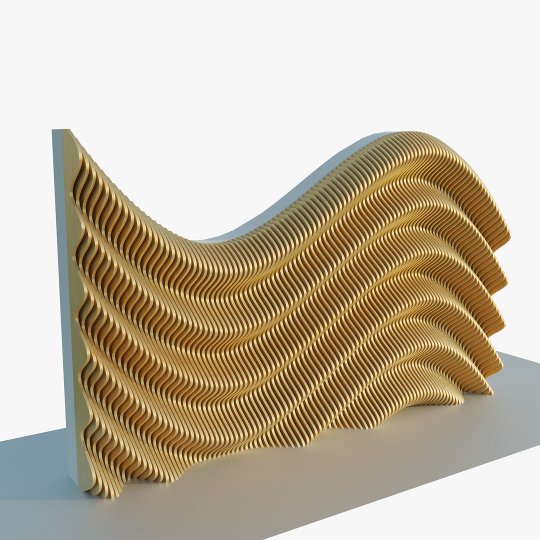 Multiple Waves Wooden Wall 3D Model - TurboSquid 2179779
