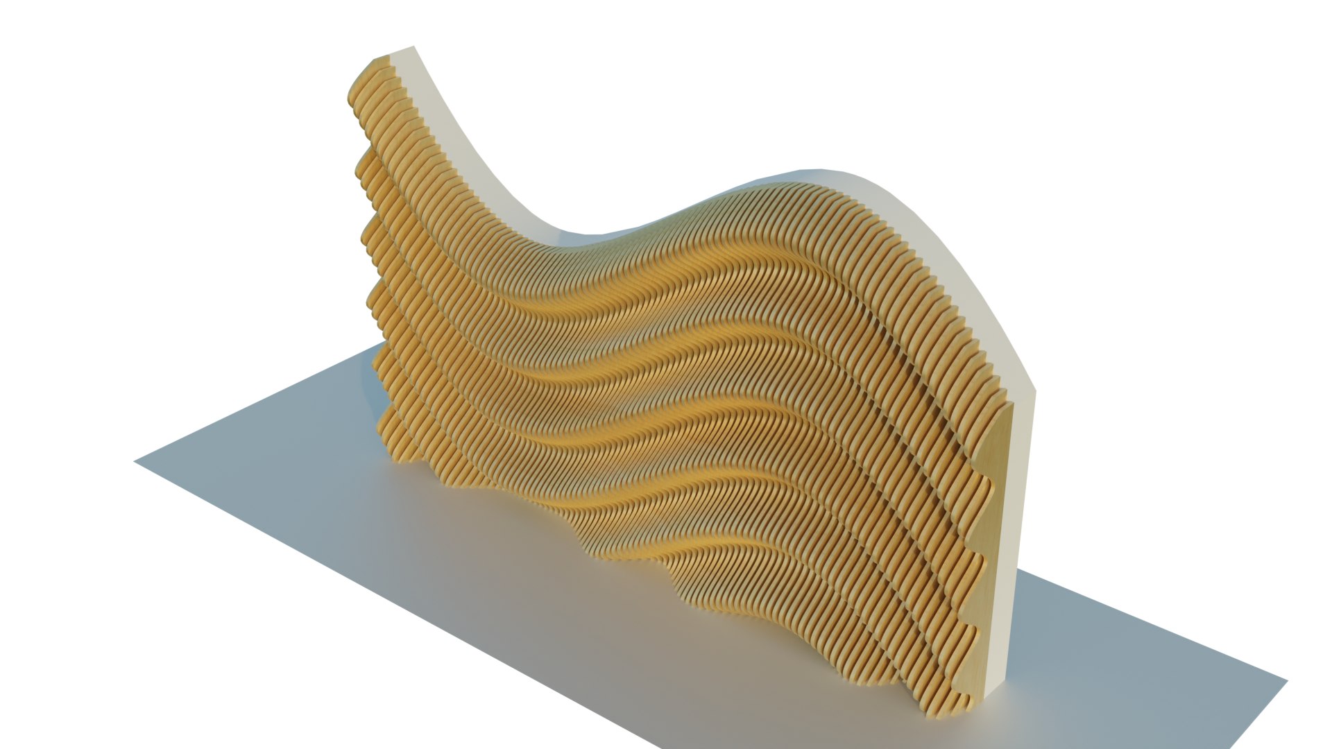 Multiple Waves Wooden Wall 3D Model - TurboSquid 2179779