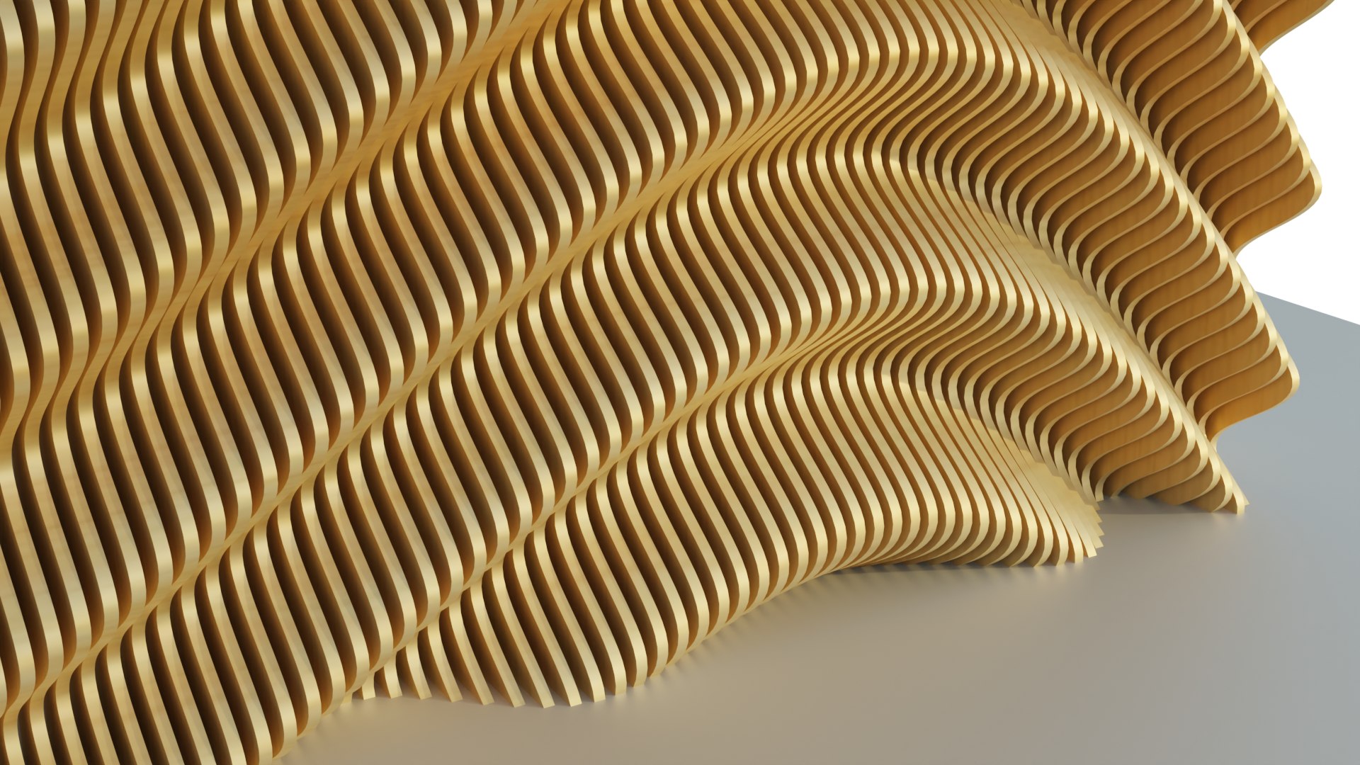 Multiple Waves Wooden Wall 3D Model - TurboSquid 2179779
