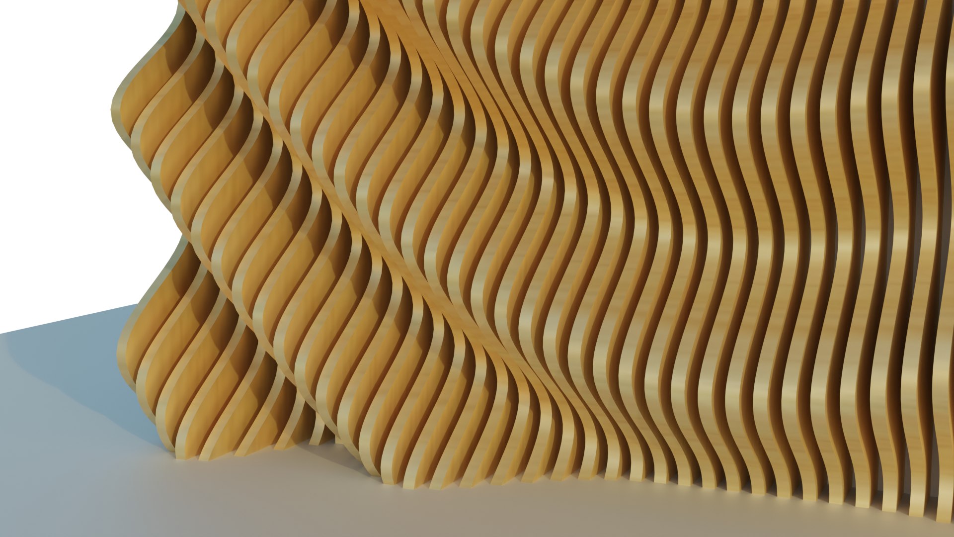 Multiple Waves Wooden Wall 3D Model - TurboSquid 2179779