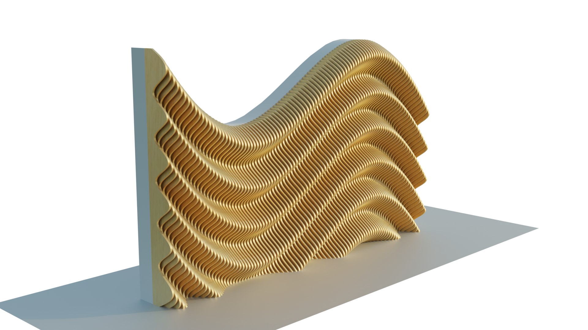 Multiple Waves Wooden Wall 3D Model - TurboSquid 2179779