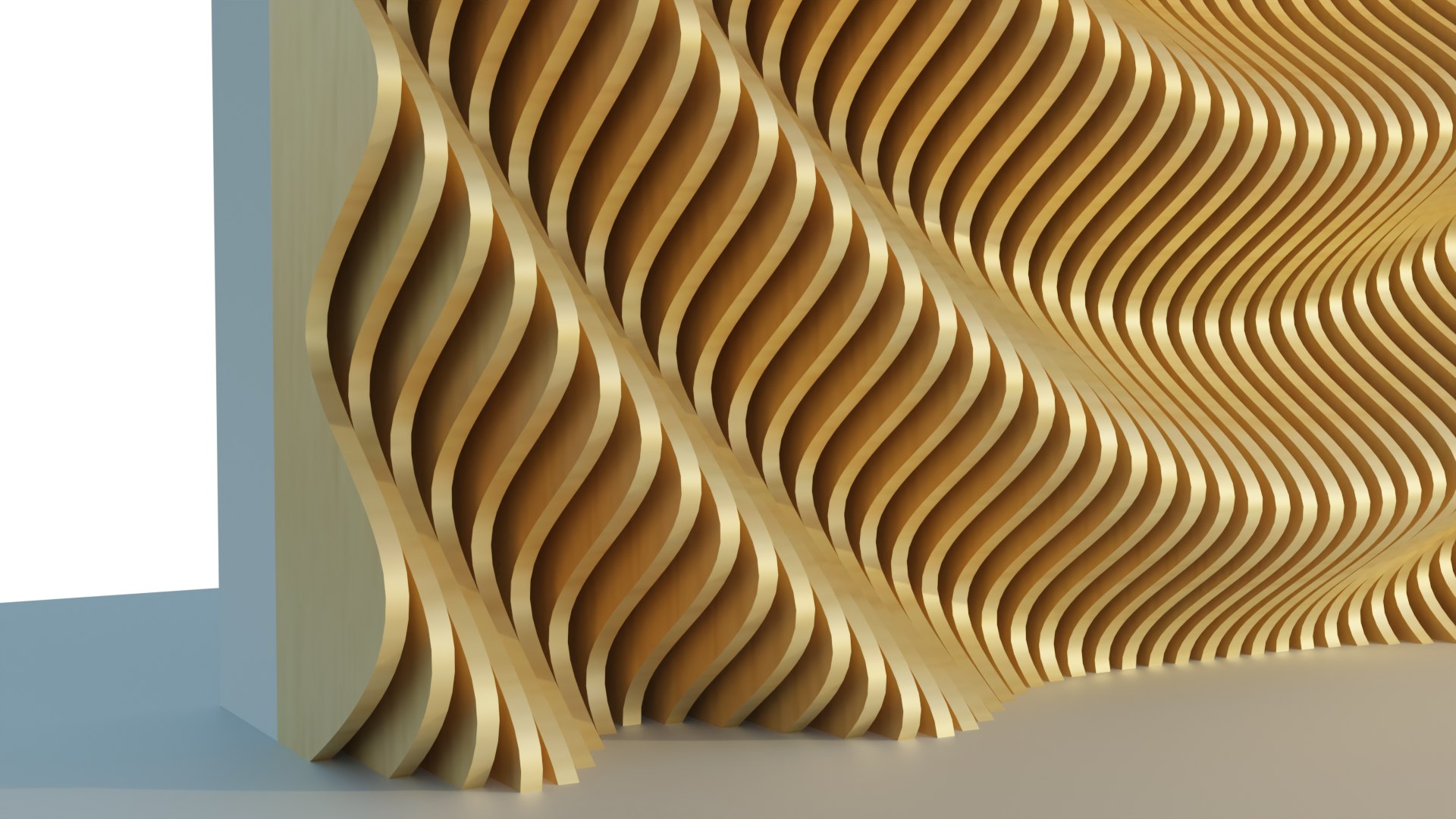 Multiple Waves Wooden Wall 3D Model - TurboSquid 2179779