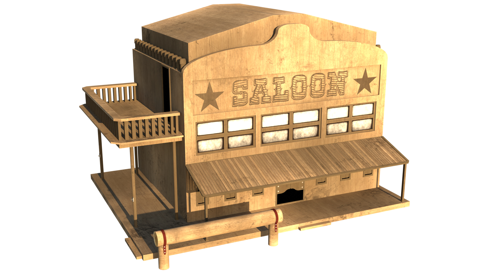 3D Old Western Saloon Exterior - TurboSquid 1954612