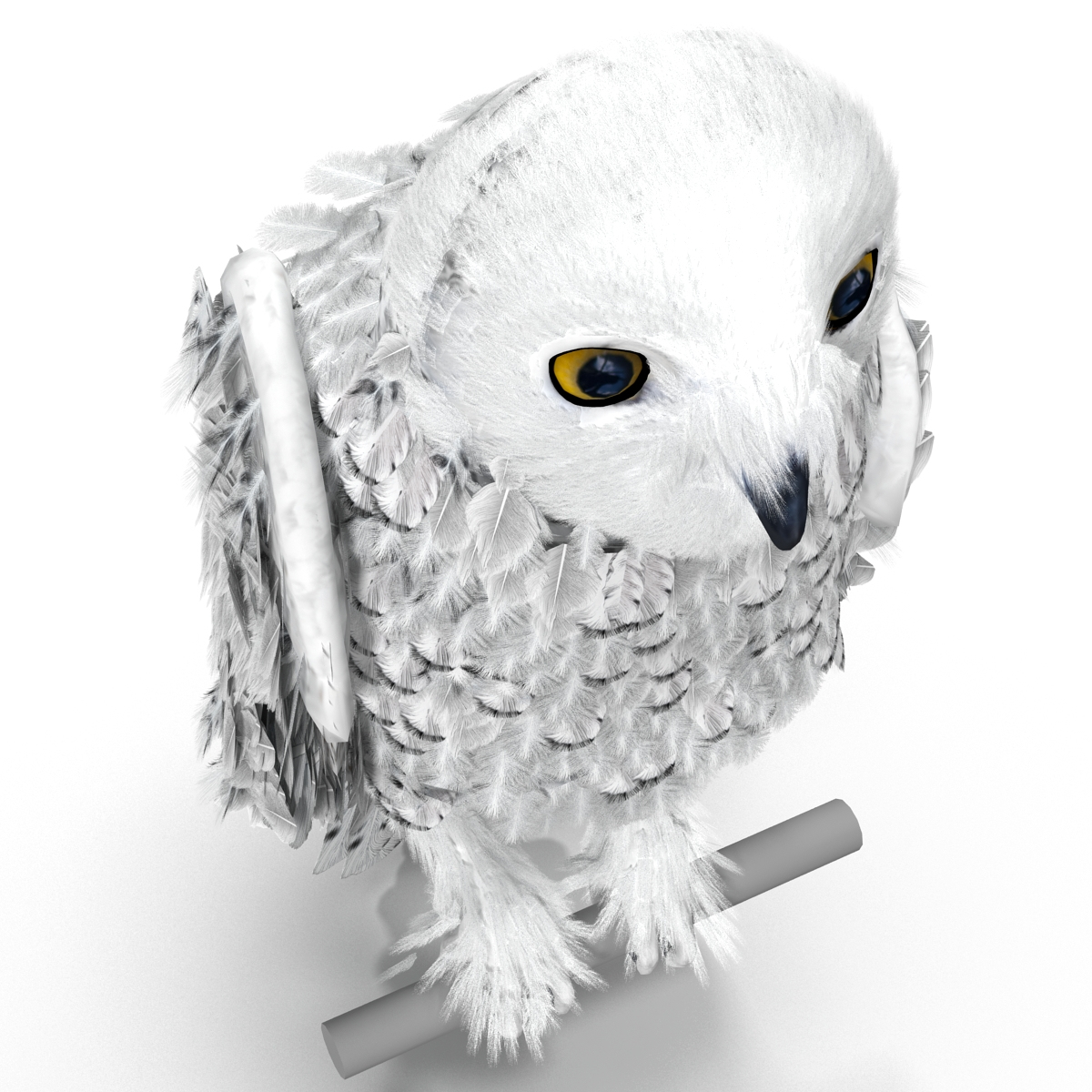 3dsmax snowy owl pose 2