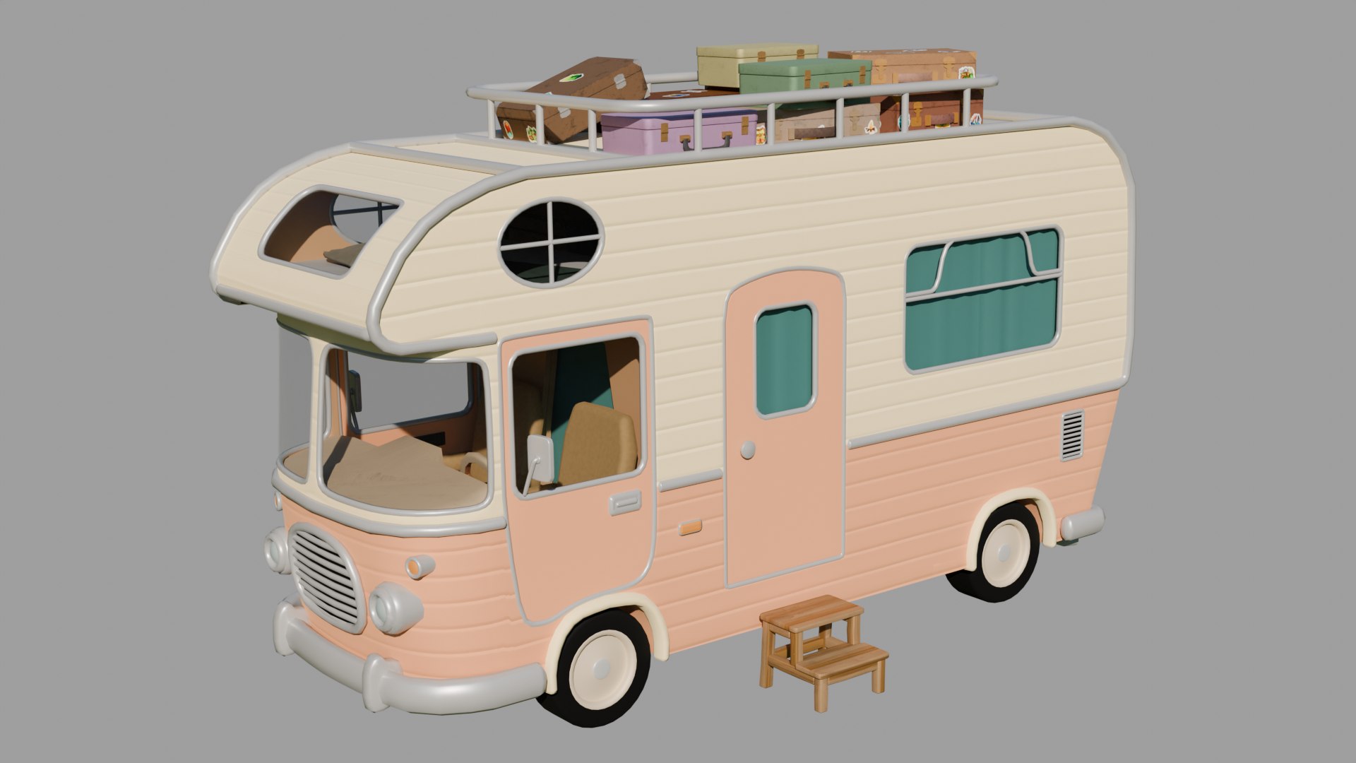 Stylized Furnished Caravan Camper 3D - TurboSquid 2360954