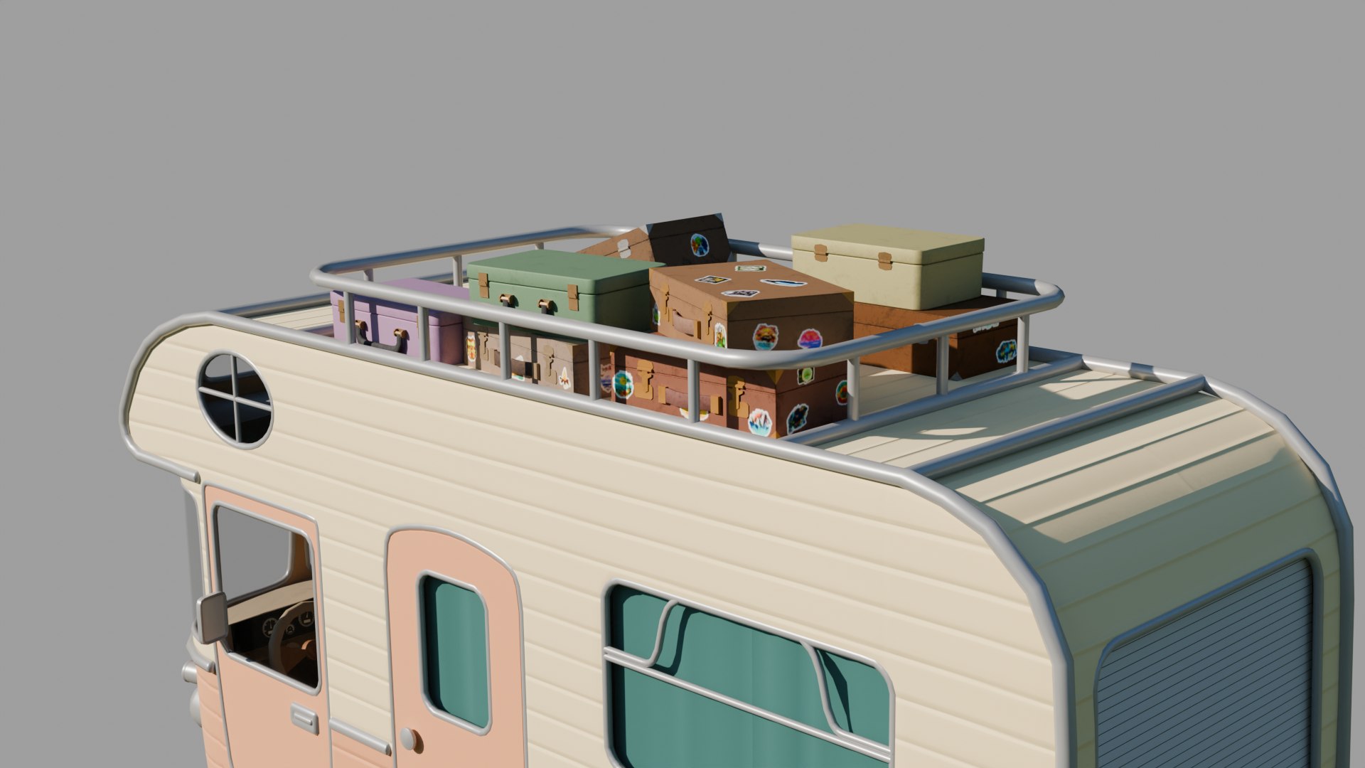 Stylized Furnished Caravan Camper 3D - TurboSquid 2360954