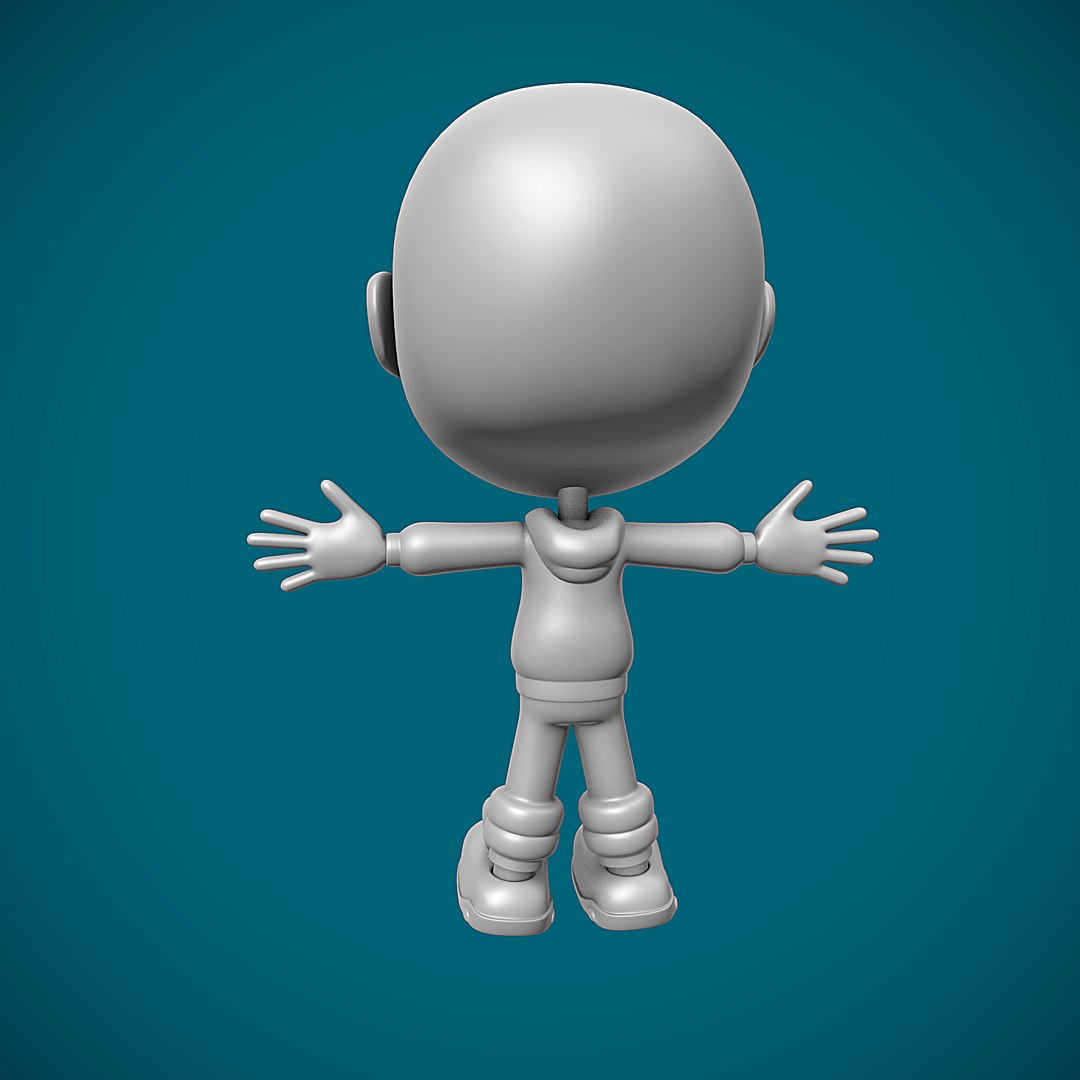 3D Cartoon Anime Character Base For Own Customization - TurboSquid 2419205