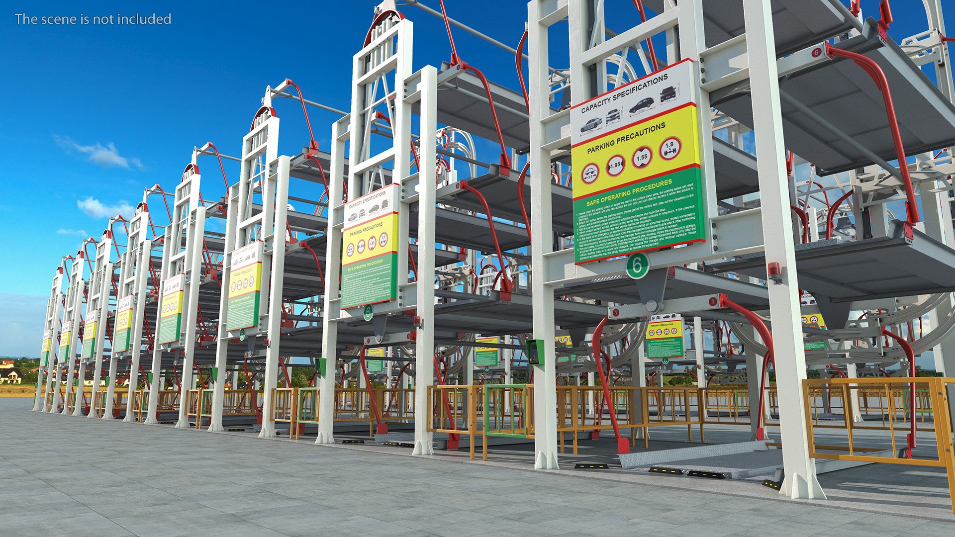 6 Place Rotary Car Parking Lift System Rigged 3D - TurboSquid 2076118