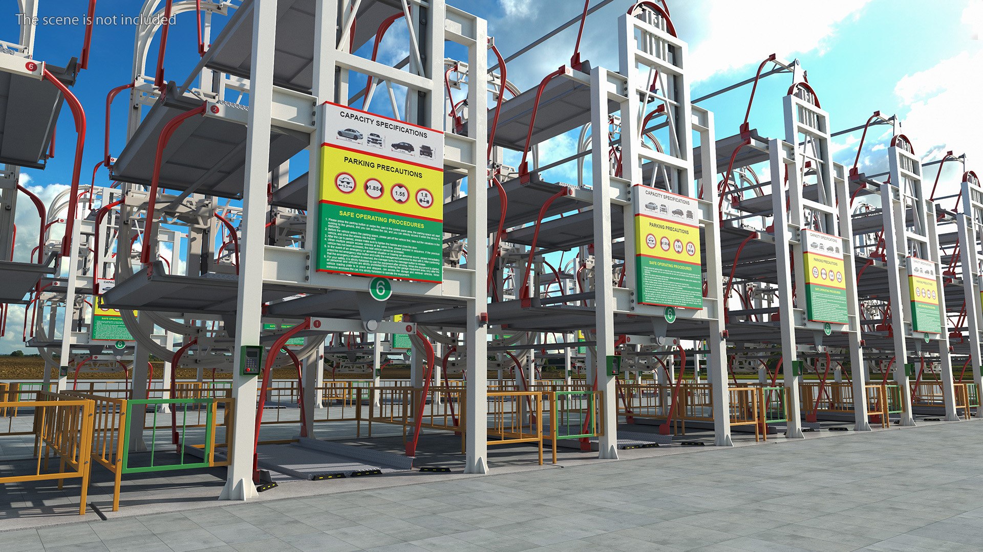 6 Place Rotary Car Parking Lift System Rigged 3D - TurboSquid 2076118