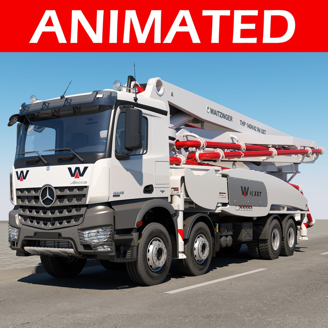 3d model of arocs concrete pump