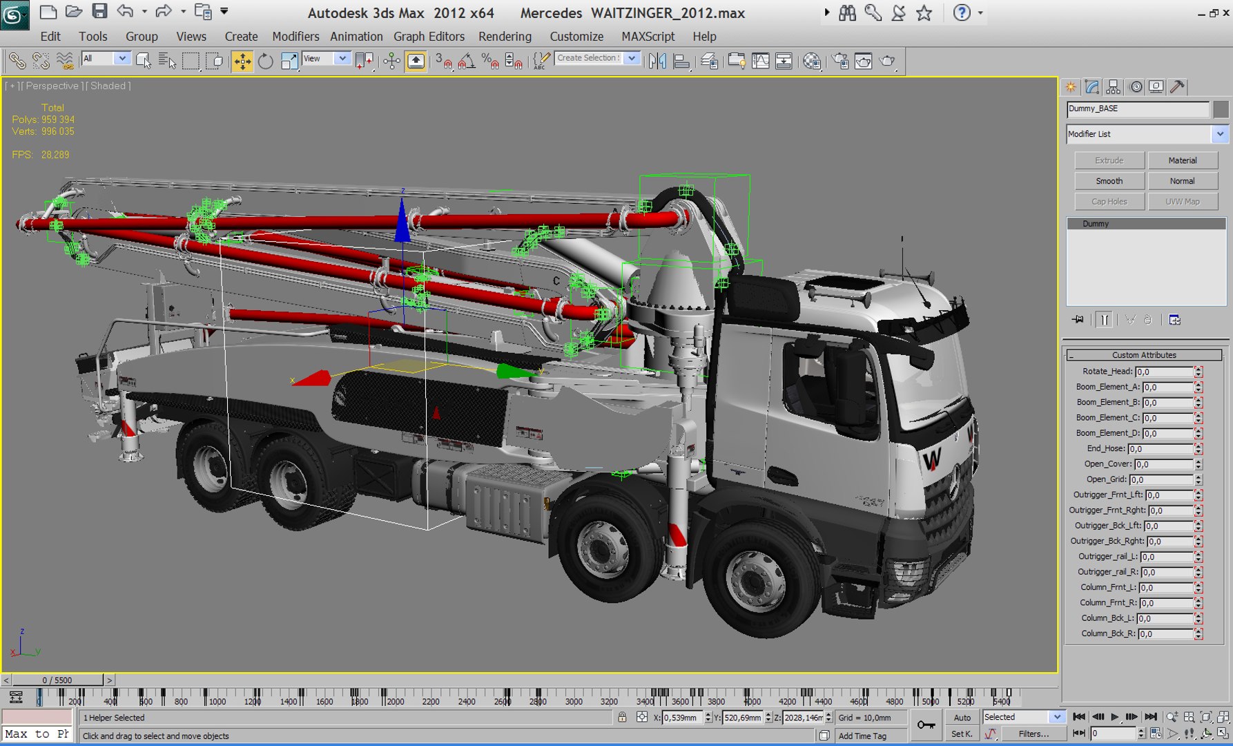 3d Model Of Arocs Concrete Pump