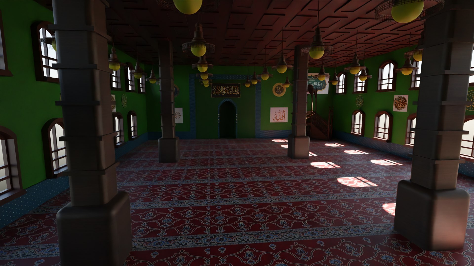 Mosque Interior Model - TurboSquid 2161000