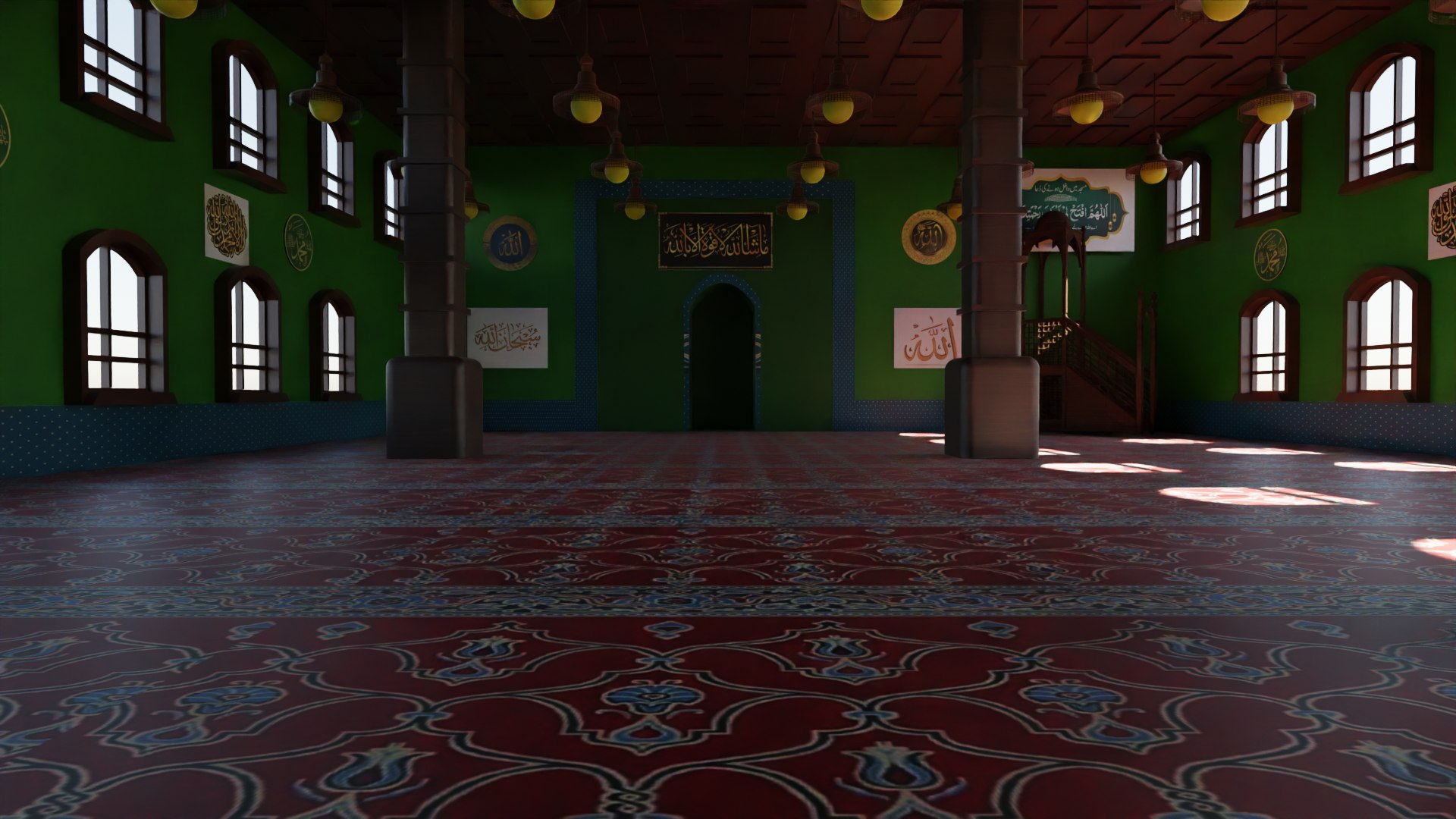 Mosque Interior Model - TurboSquid 2161000