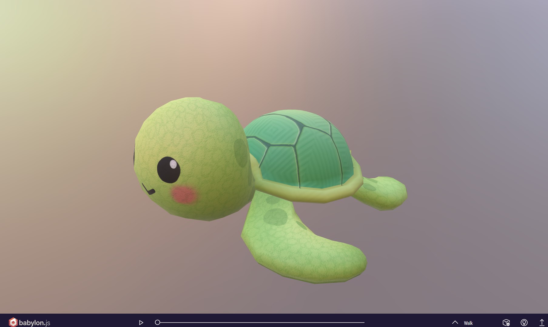 3D Model Cute Turtle - TurboSquid 2164944