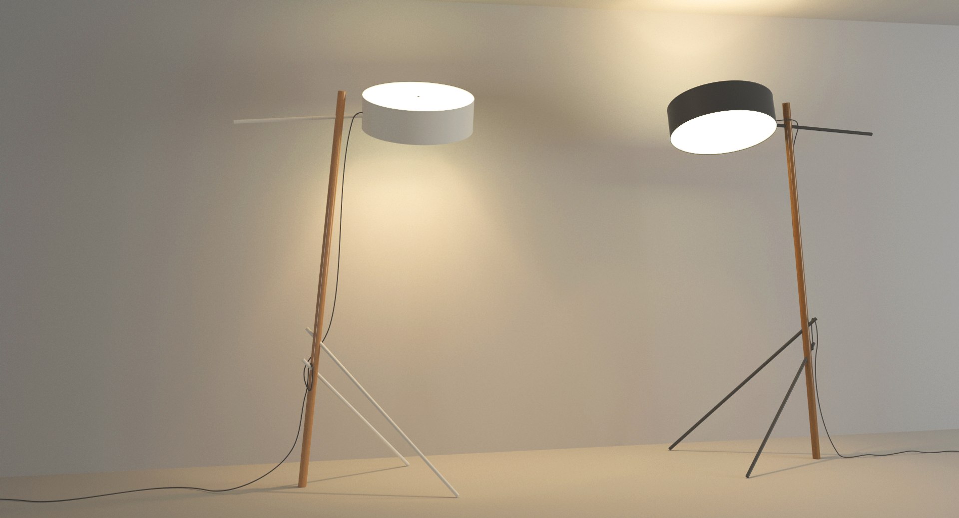 3d excel floor lamp model