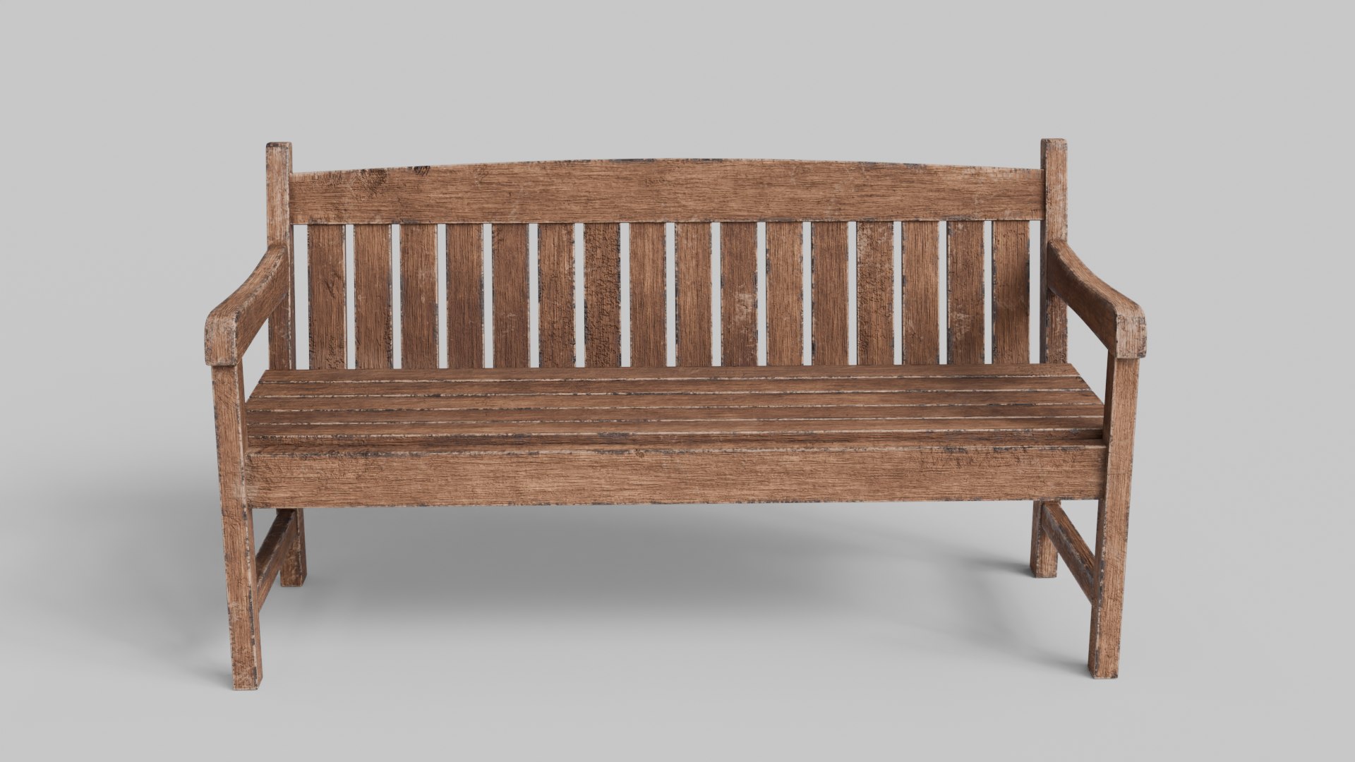 Old Wood Street Bench 3D Model With PBR Texture 3D Model 3D Model ...