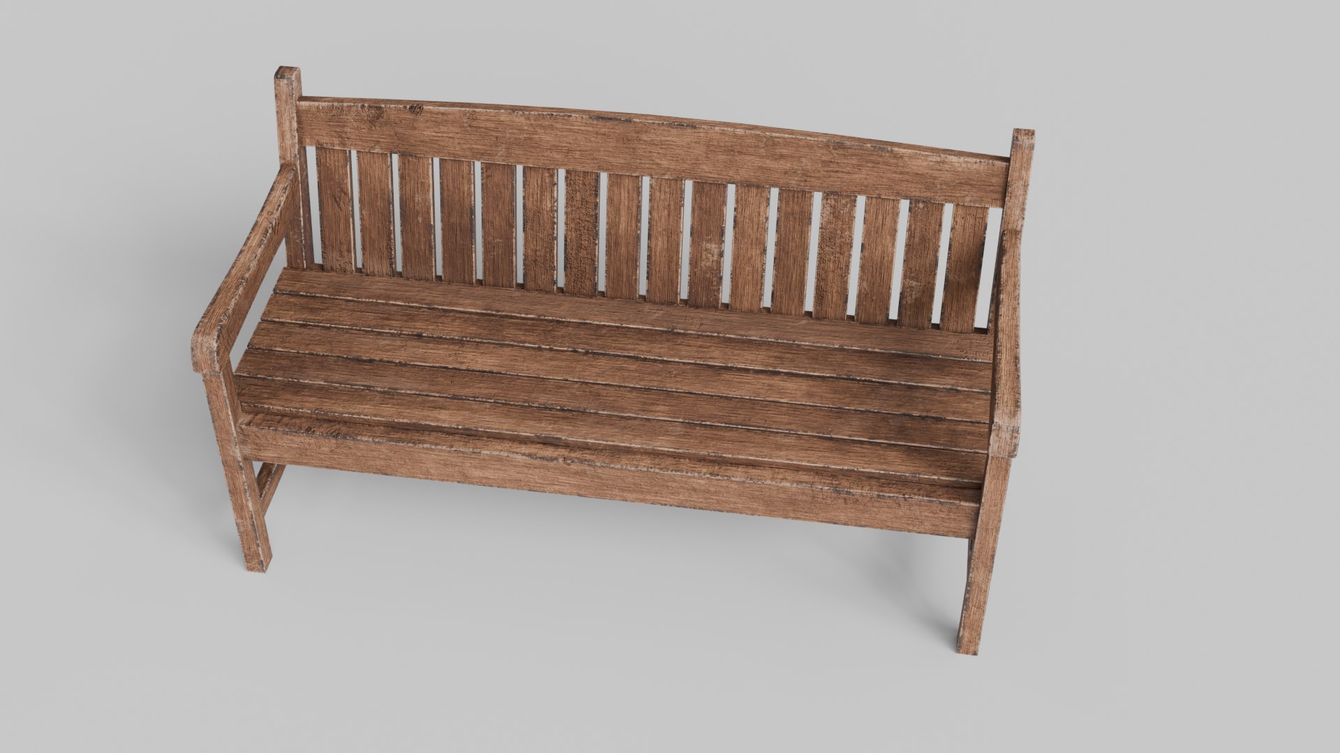 Old Wood Street Bench 3D Model With PBR Texture 3D Model 3D Model ...