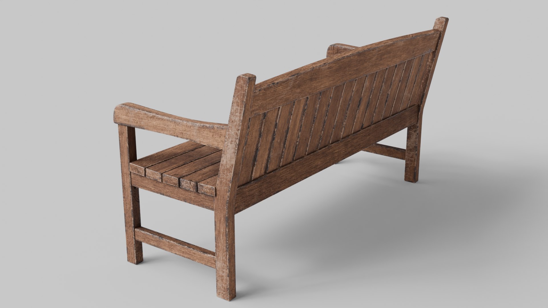 Old Wood Street Bench 3D Model With PBR Texture 3D Model 3D Model ...