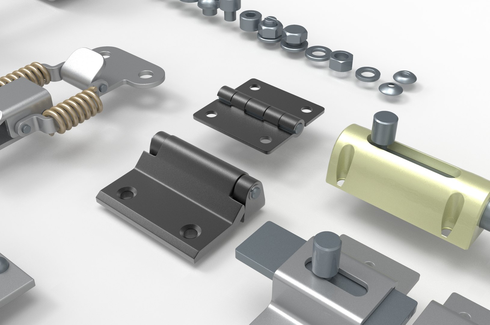 Latches and hinges 3D model - TurboSquid 2181766